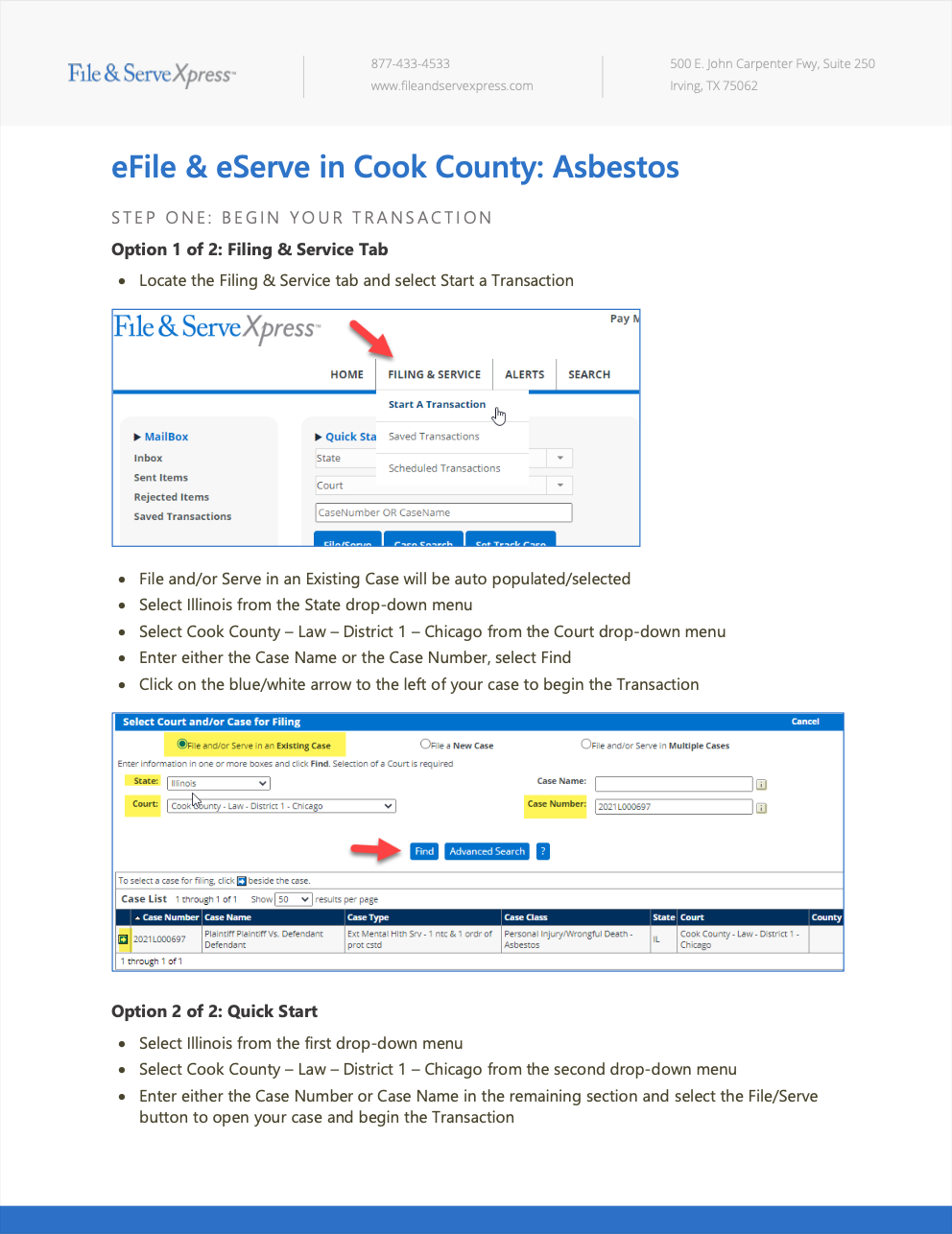 Cook County Asbestos Resources - File & ServeXpress